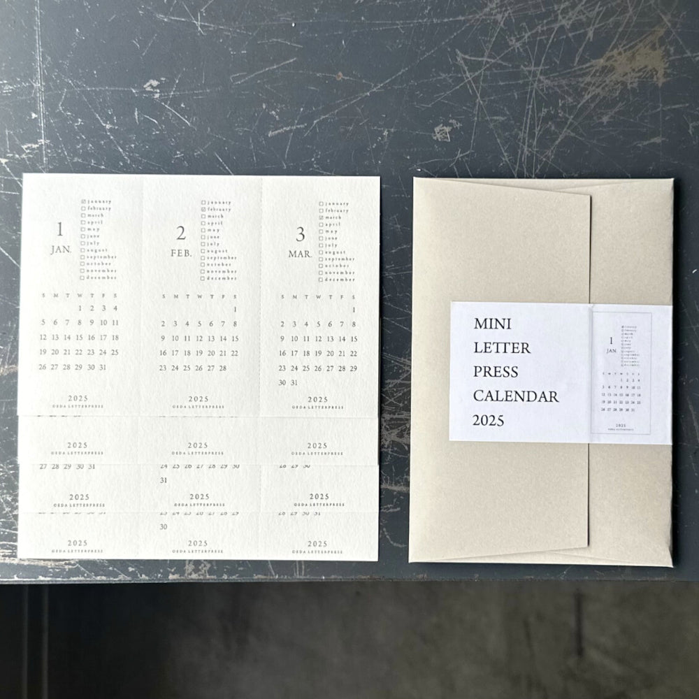 Mini Letterpress Calendar 2025 – WAZA Japan Store